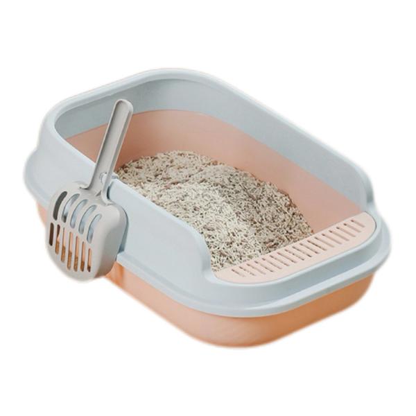 Trustie Cat Litter Box With Scoop (Pink/ Blue) (Cat) (51.5x36x16cm ...