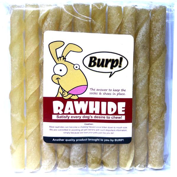 Burp Twisted Natural Sticks (10Pcs) | Dog Treats | Pet Lovers Centre