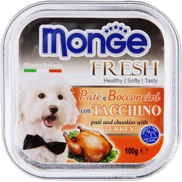 Monge Fresh Pate & Chunkies With Turkey 100G | Dog Can Food | Pet ...