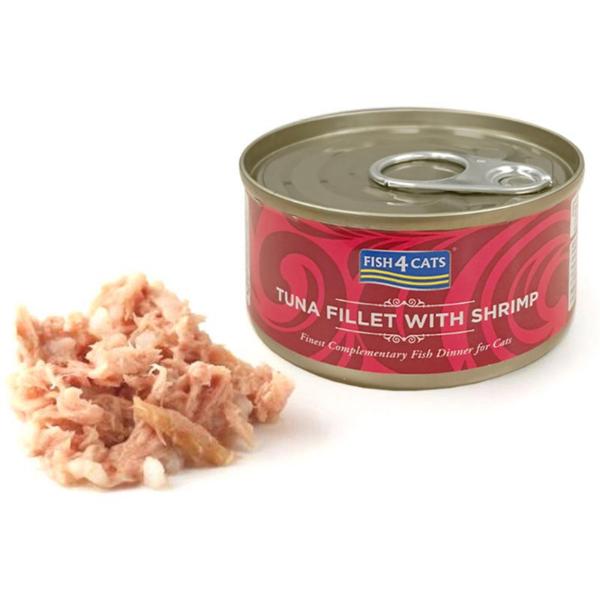 Fish4Cats Finest Tuna Fillet With Prawn 70G | Cat Can Food | Pet Lovers ...