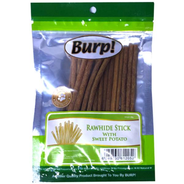 Burp Rawhide Stick With Sweet Potato 80G | Dog Treats | Pet Lovers Centre