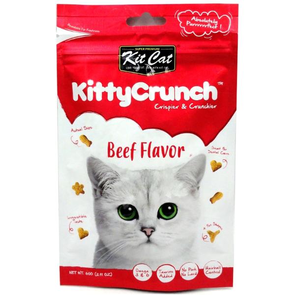 Kitcat Kittycrunch Cat Bites (Beef) 60G | Cat Treats | Pet Lovers Centre