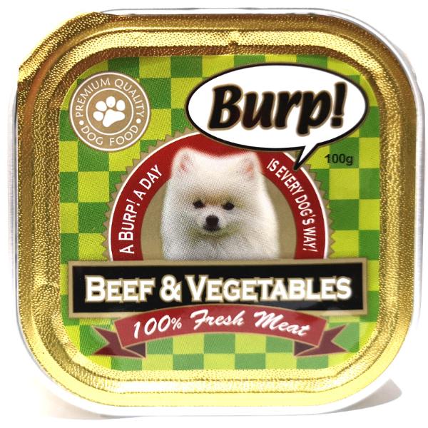Burp Beef & Vegetable 100G | Dog Can Food | Pet Lovers Centre