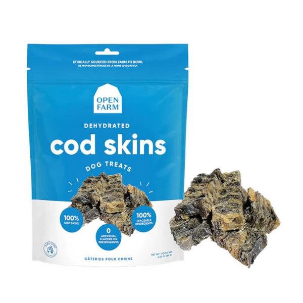 Open Farm Dehydrated Cod Skins Treat 2.25oz (64G) | Dog Treats | Pet ...