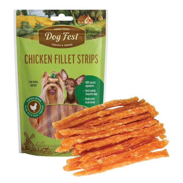 Dog Fest Chicken Fillet Strips (For Small Breeds) 55G | Dog Treats ...