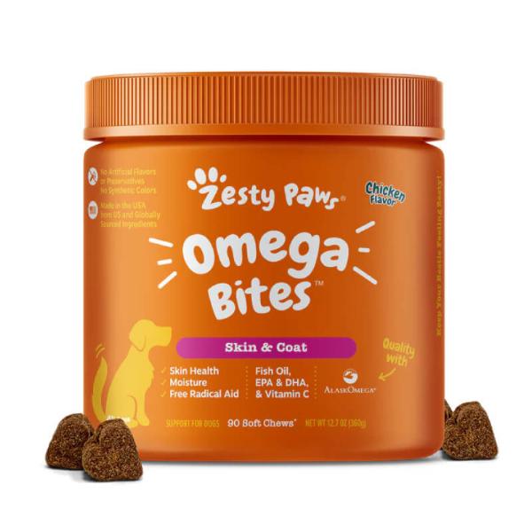 Zesty Paws Omega Bites Chicken 90 Counts | Dog Supplement | Pet Lovers ...