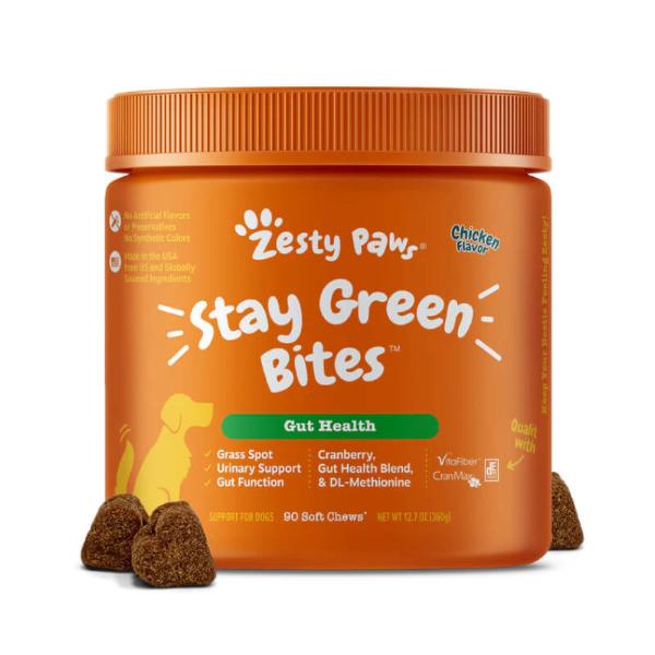 Zesty Paws Stay Green Bites Chicken 90 Counts | Dog Supplement | Pet ...