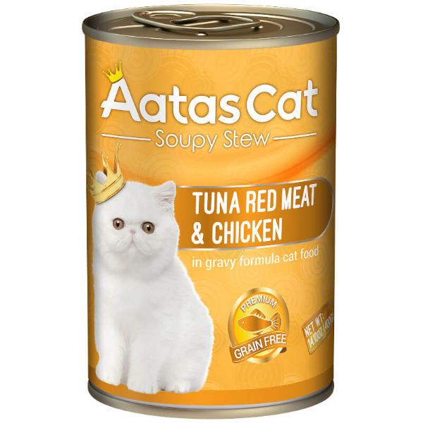 Aatas Cat Soupy Stew Tuna Red Meat With Chicken 400g | Cat Can Food ...